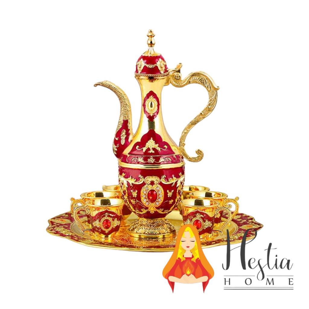 Jual HOME PRO Turkish Kettle Teko Arab Aladin Set Cangkir Teh Nampan ...