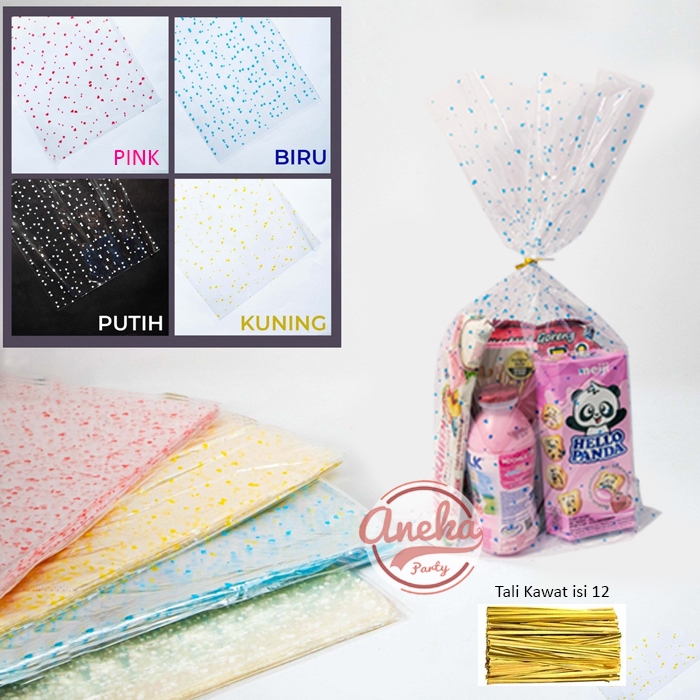 Jual plastik snack motif bintik / plastik parcel bintik souvenir ...
