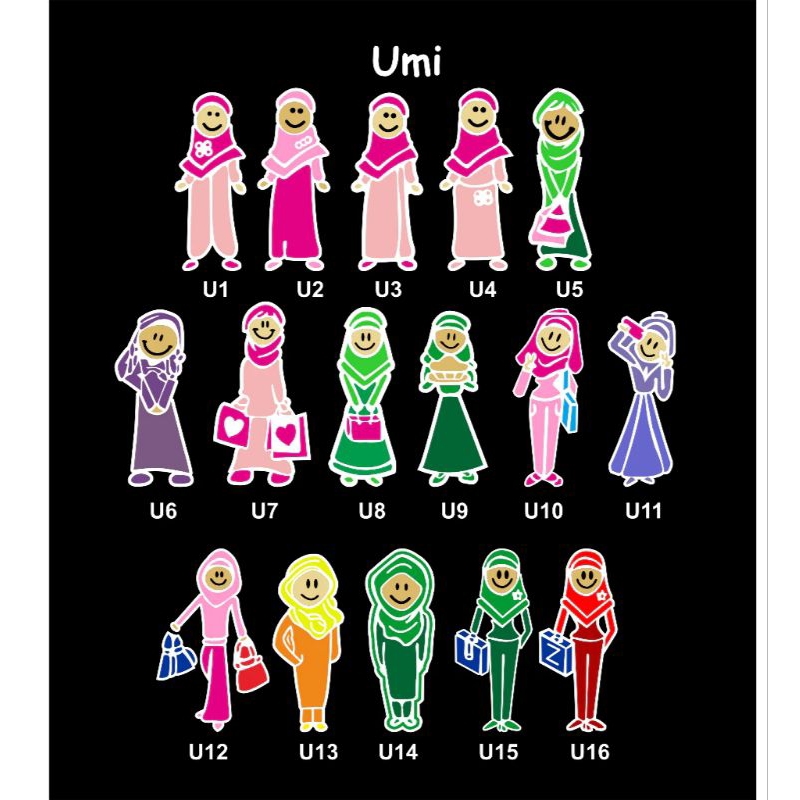 Jual STICKER MOBIL HAPPY FAMILY CUTIING STICKER KARAKTER KELUARGA LUCU ...