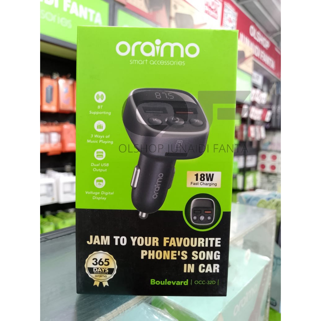 Jual Oraimo Dual USB Car Charger FM Transmitter Modulator MP3 Player ...
