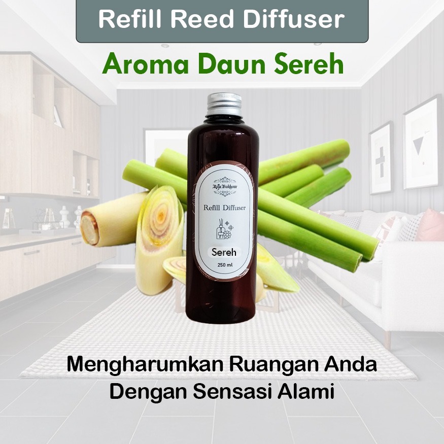 Jual Refill Reed Diffuser Aroma Sereh Lemongras 250ml Aromaterapi ...