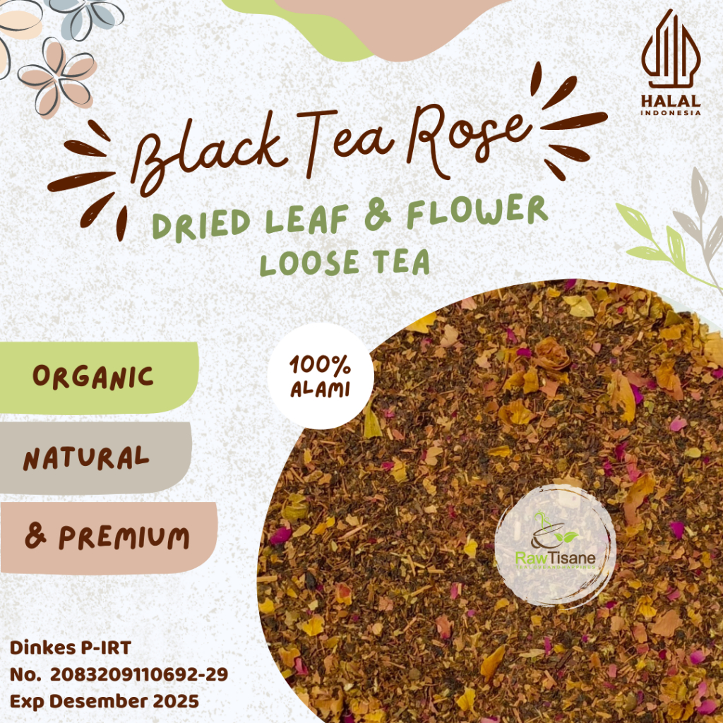 Jual RAW TISANE Black Tea Rose / Teh Bunga Mawar & Teh Hitam Isi 100 ...