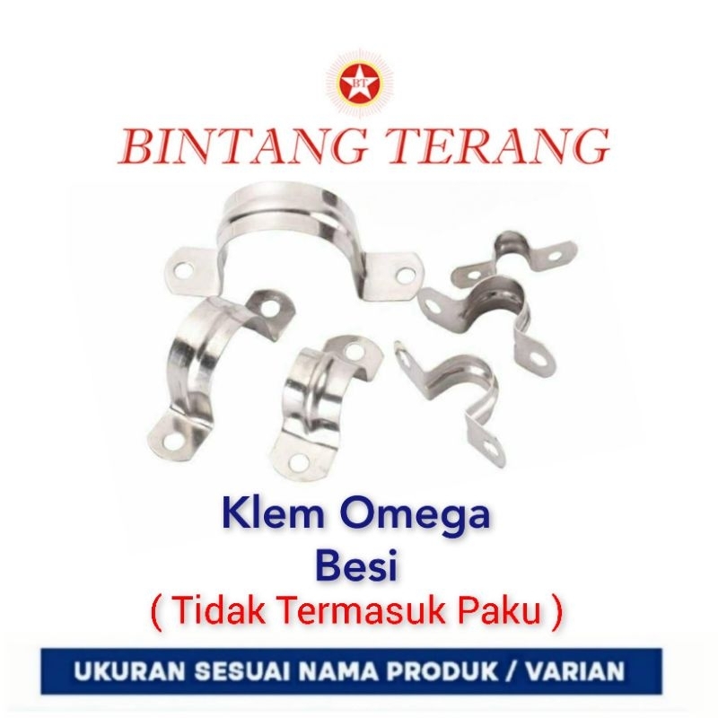 Jual Klem Omega 1/2" - 3/4" - 1" / Klem Plat Besi Tebal / Clamp Omega Galvanis / Klem Pipa ...