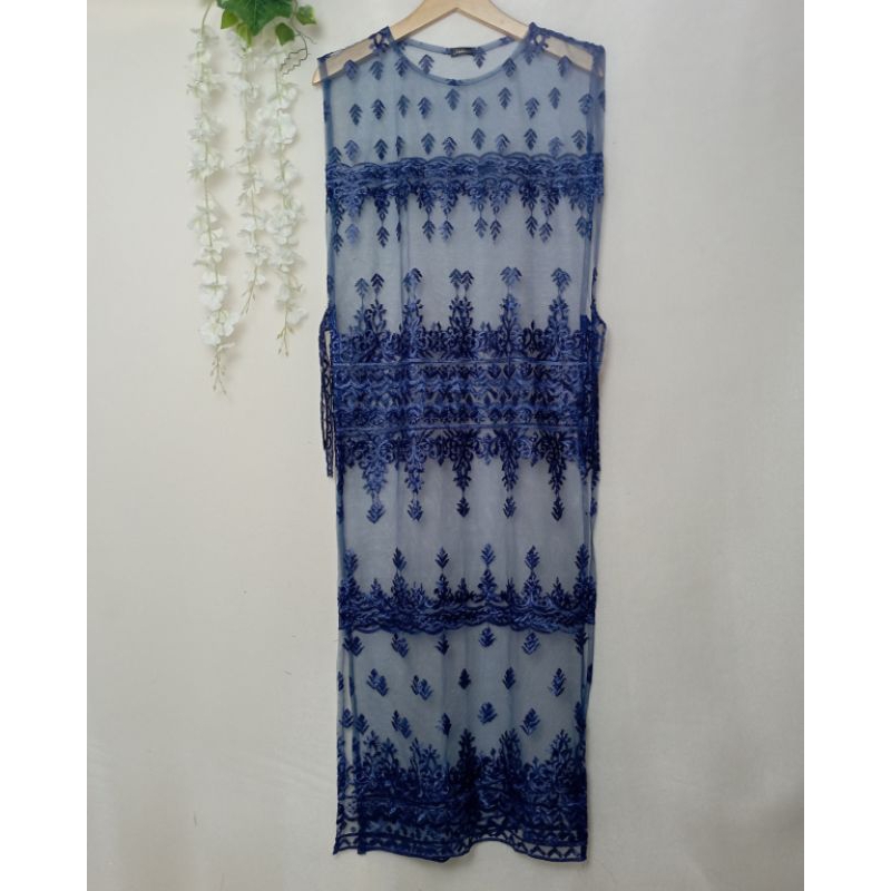 Jual Outer Rompi Tile / Brokat Premium Outer Long Vest Etnik | Shopee ...