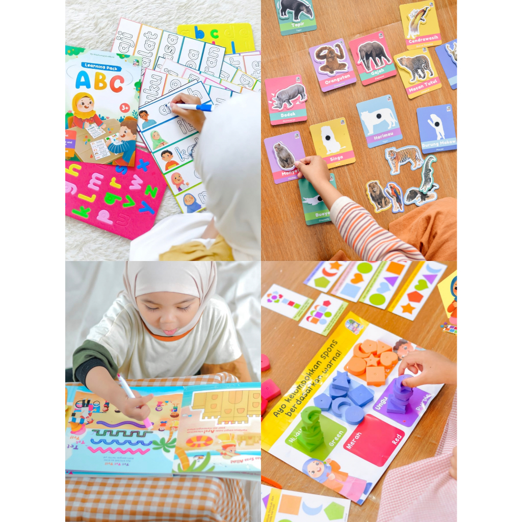 Jual Mainan Edukasi My Bunayya ABC Learning Pack Pompom Worksheet ...