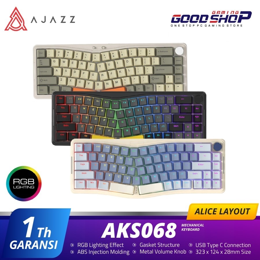 Jual MECHANICAL KEYBOARD - AJAZZ AKS068 ALICE - SOUTH - GASKET - VIA ...