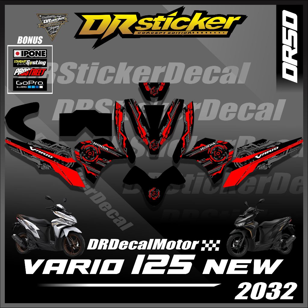 Jual Stiker Decal Motor Vario 125 New 2023 Full Body Sticker Cbs Iss Design Teknologi circle ...