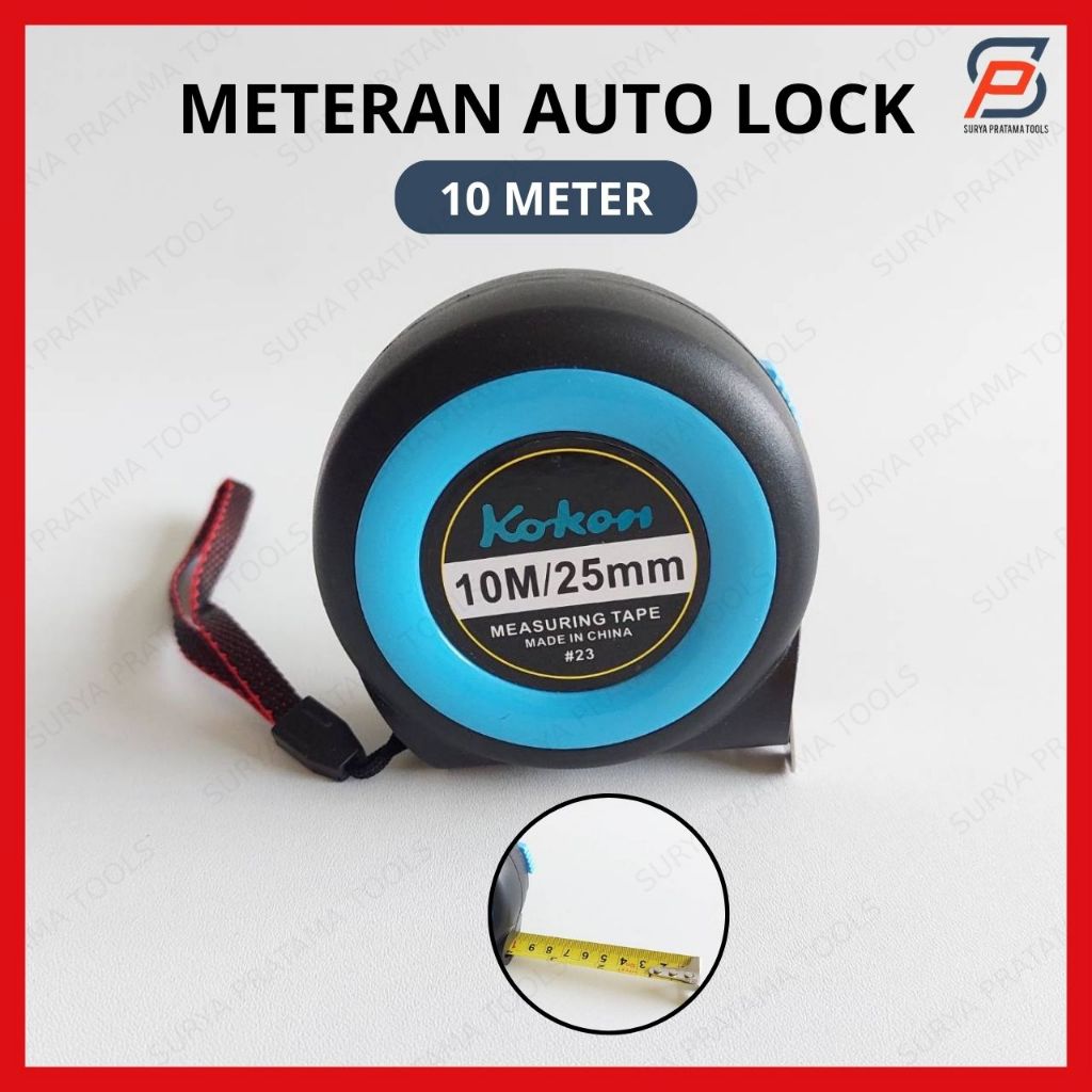 Jual Meteran Auto Stop 10 Meter / Meteran Tukang 10m Auto Lock 10 Meter ...