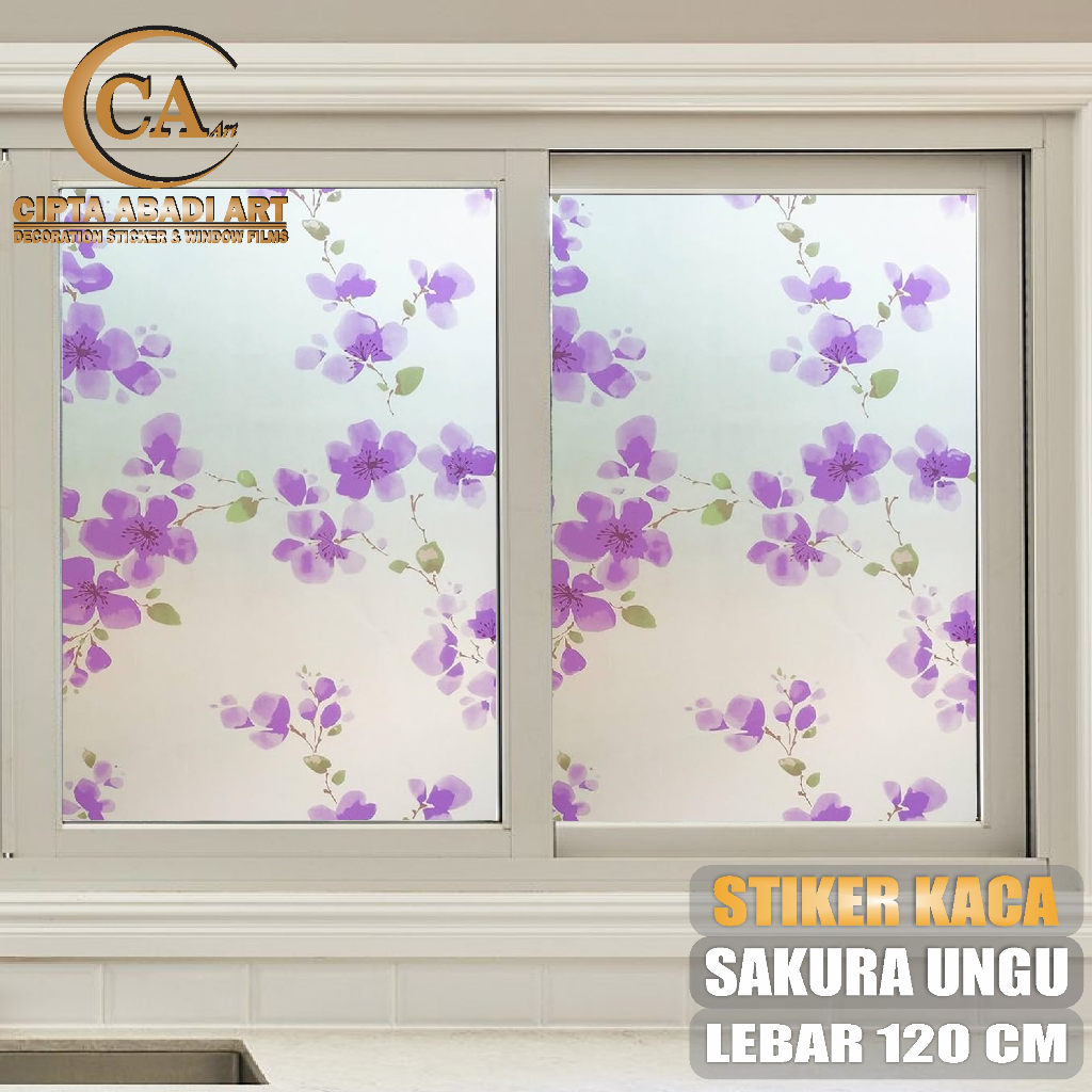 Jual STIKER KACA MOTIF BUNGA SAKURA UNGU L-122 CM | Shopee Indonesia
