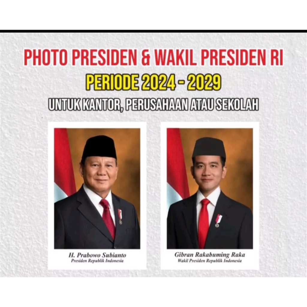 Jual {Poster} Foto Presiden dan Wakil Presiden periode 2024-2029- 33x48cm | Shopee Indonesia