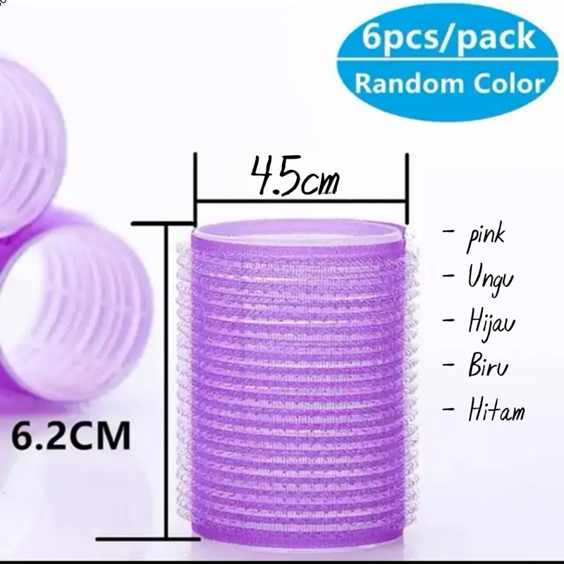Jual 6PCS!! ROLL RAMBUT TEMPEL / ROLL HAIR CURLER | Shopee Indonesia