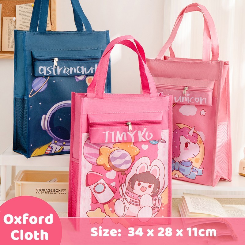 Jual Tas kursus kartun A4 dengan resleting Tas belajar Kanvas Anti air ...