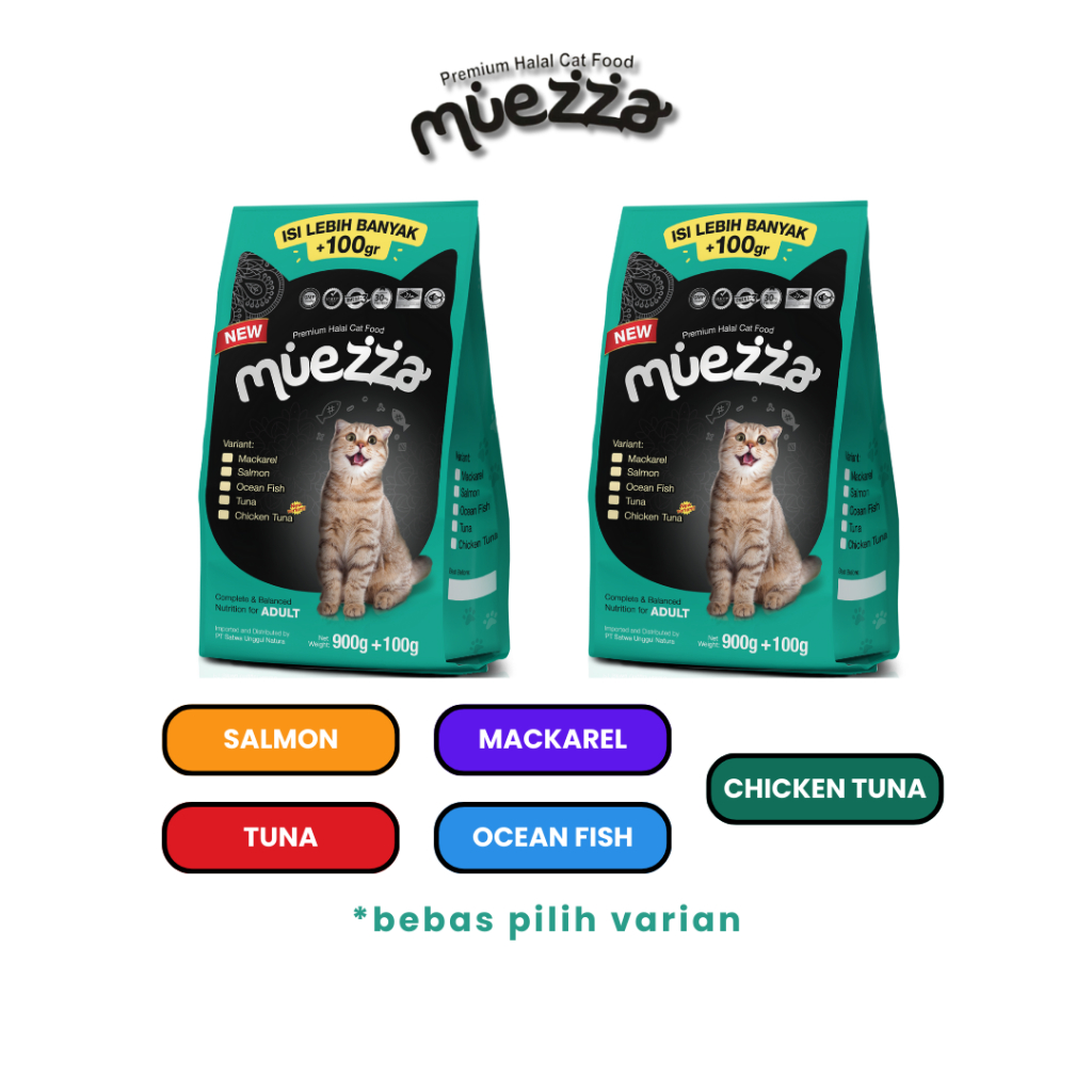 Jual Muezza Makanan Kucing Kering Adult 1 kg isi 2 pcs - Paket Duo ...