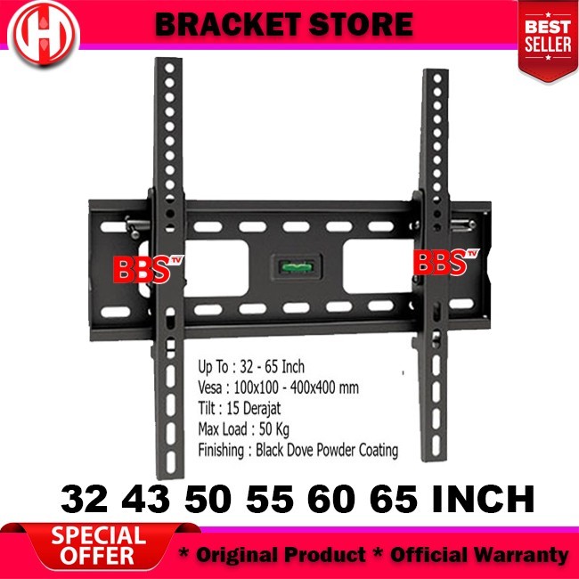 Jual Bracket tv 32 40 43 50 55 60 65 Inch Brecket TV TILT RODSON RB-6T ...