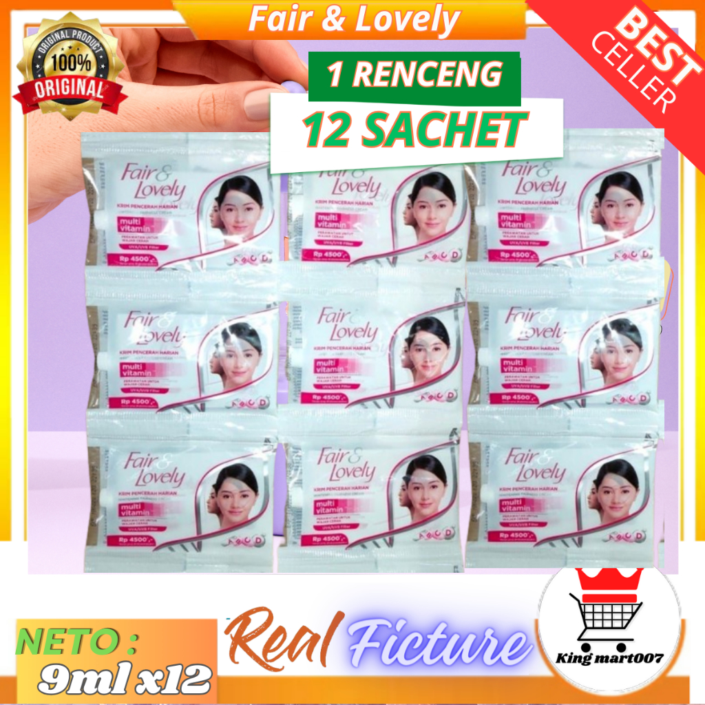 Jual Fair and Lovely Cream Sachet 7,5 g ( 1 Renceng/12 sc) | Shopee ...