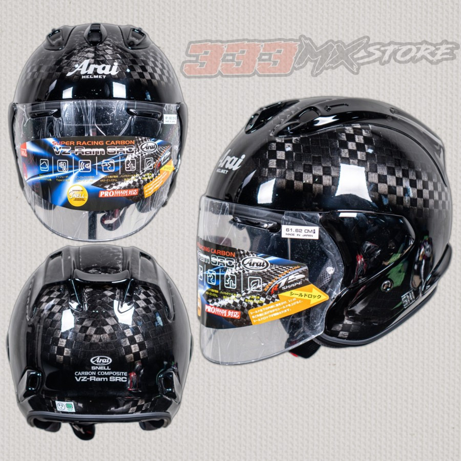 Jual Helm ARAI VZ-RAM SRC Carbon Black Helm Half Face Arai VZ-RAM Original | Shopee Indonesia
