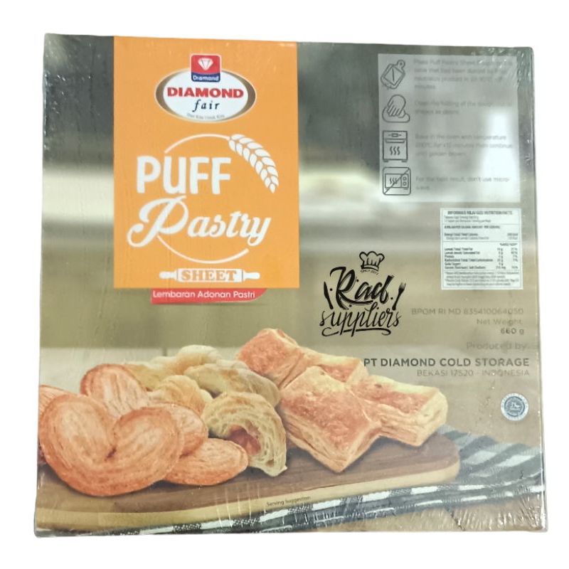 Jual Puff Pastry Sheet Diamond, Puff Pastry Sheet 660gram, Halal ...