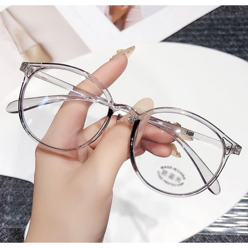 Jual kim003 Kacamata Anti Blue Light Anti Radiasi Blue Ray Gaya Korea Bentuk Bulat Oval untuk ...