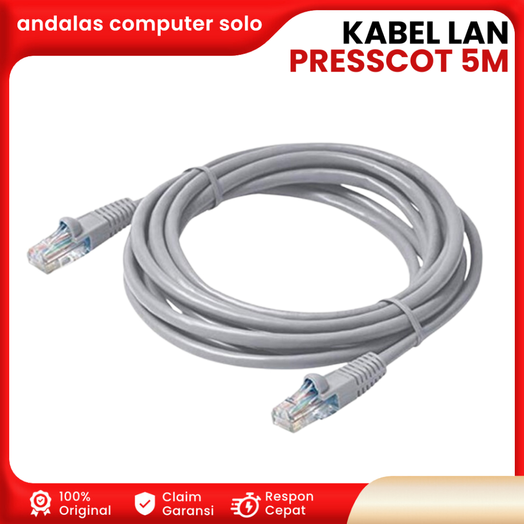 Jual KABEL LAN PRESCOTT CAT 5 CAT6E 5M CABLE LAN HIGH QUALITY | Shopee ...