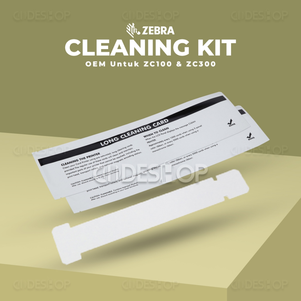 Jual Cleaning Kit Printer Kartu ID Card Compatible Zebra ZC100 & ZC300 OEM | Shopee Indonesia