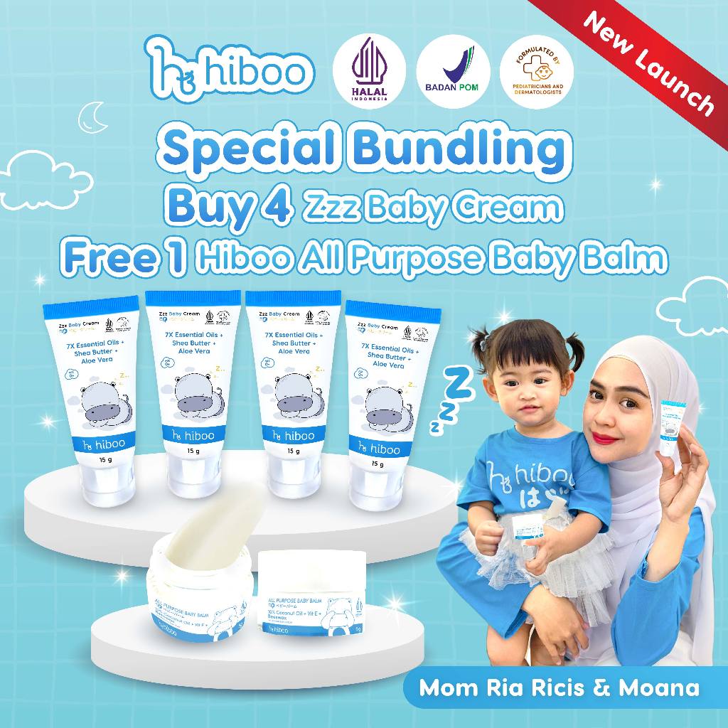 Jual hiboo Zzz Deep Sleep Baby Cream 15g [Set 4x] + Free All Purpose Baby Balm 5g Ruam Popok ...