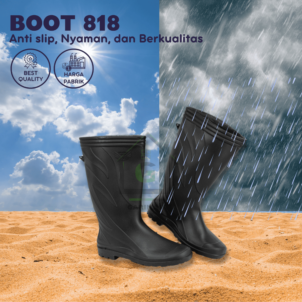 Jual Sepatu Boot Shogun 818 Hitam Boot Karet | Shopee Indonesia