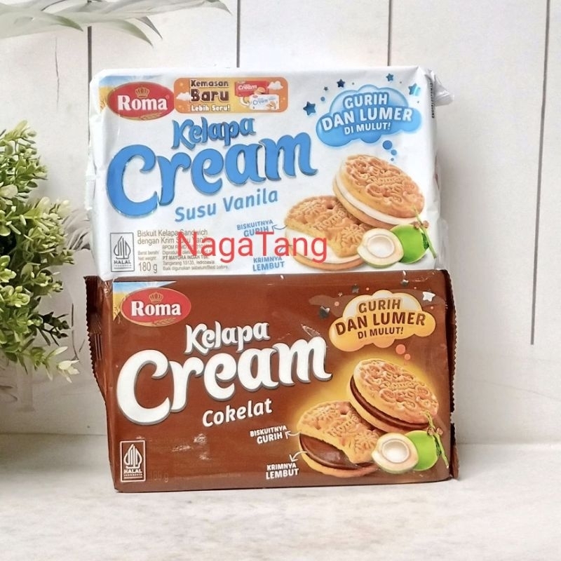 Jual ROMA BISKUIT KELAPA CREAM COKLAT 180gr | Shopee Indonesia
