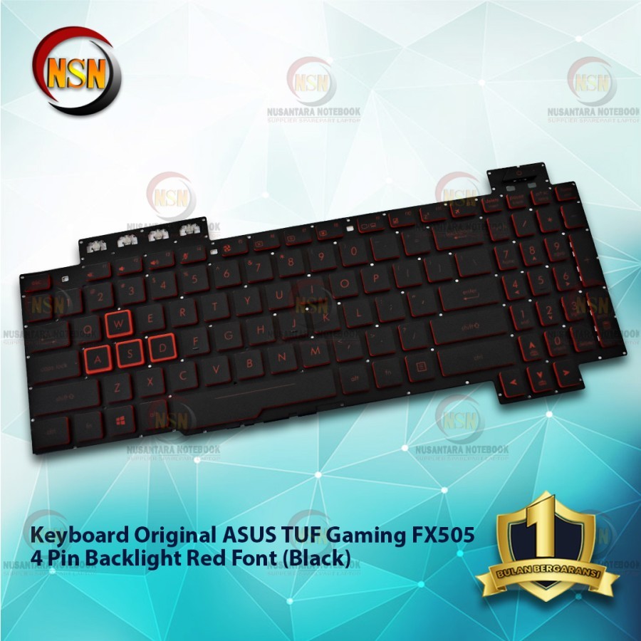 Jual Keyboard Original Laptop for TUF Gaming Red Font FX505 4 Pin ...