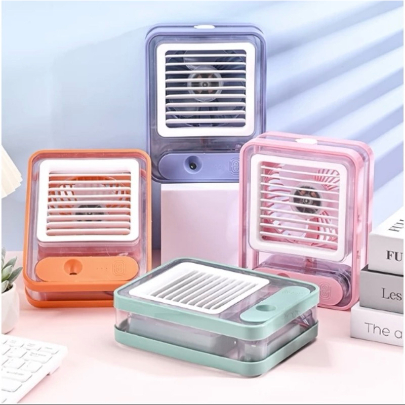 Jual AC Mini Portable LED Fan Humidifier Air Cooler Recharging / Bisa ...