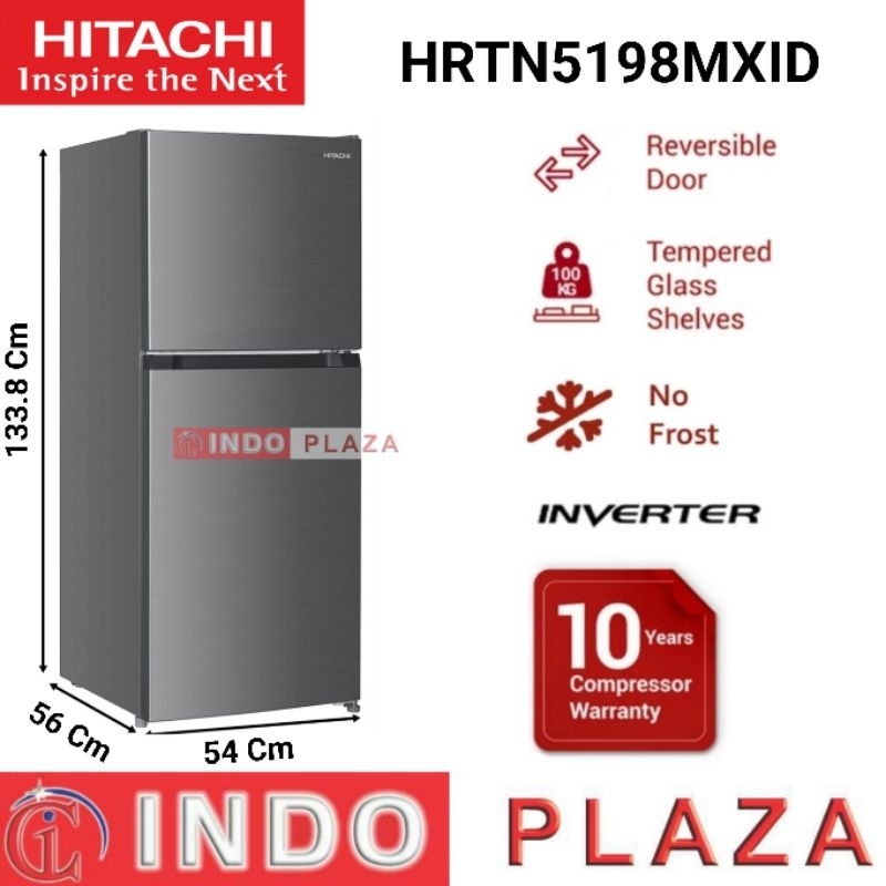 Jual KULKAS HITACHI 2 PINTU INVERTER HRTN5198MXID | Shopee Indonesia