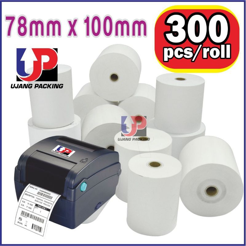 Jual LABEL THERMAL 78X100 / 80X100 ISI 300PCS | Shopee Indonesia
