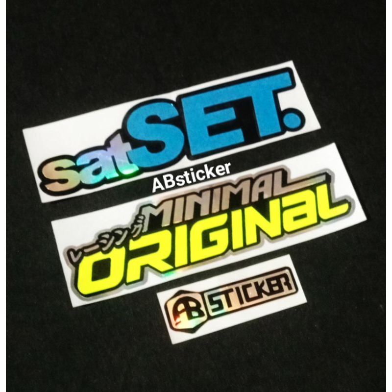 Jual Sticker SATSET Stiker Kata kata Sat set cutting | Shopee Indonesia