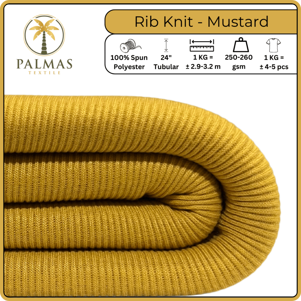 Jual Kain Rib Knit - Mustard (Bahan Kaos) | Shopee Indonesia