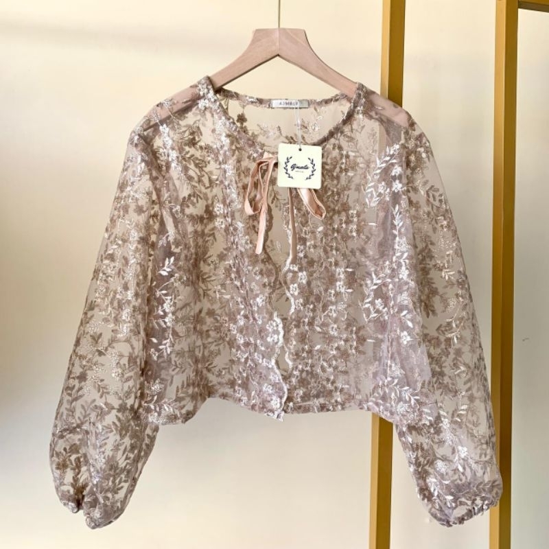 Jual Crop Outer Brokat flower / Outer brukat / baju kondangan / Ajmala ...