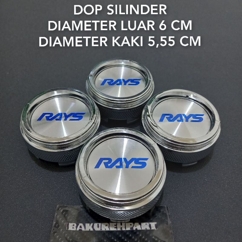 Jual Dop roda tutup velg mobil racing silinder chrome tulisan RAYS ...