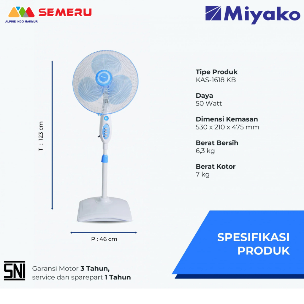 Jual MIYAKO KIPAS ANGIN SEGI PLASTIK KAS-1618 KB PL GARANSI RESMI MIYAKO | Shopee Indonesia