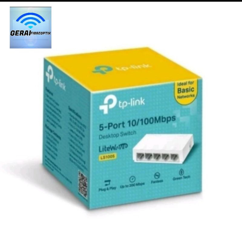 Jual TP-Link LiteWave LS1005 5-Port 10/100Mbps Desktop Switch hub(GFO) | Shopee Indonesia