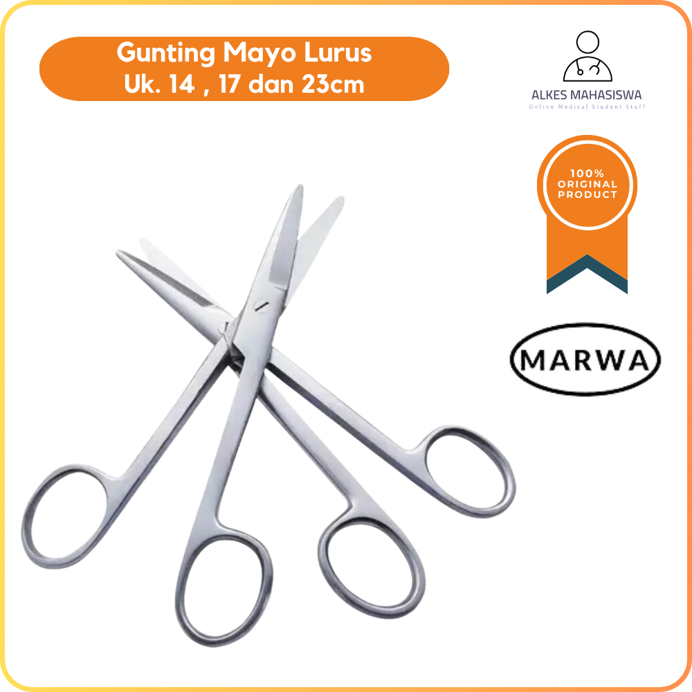 Jual Gunting Mayo Lurus Marwa Operating Scissors Straight 14, 17 dan ...