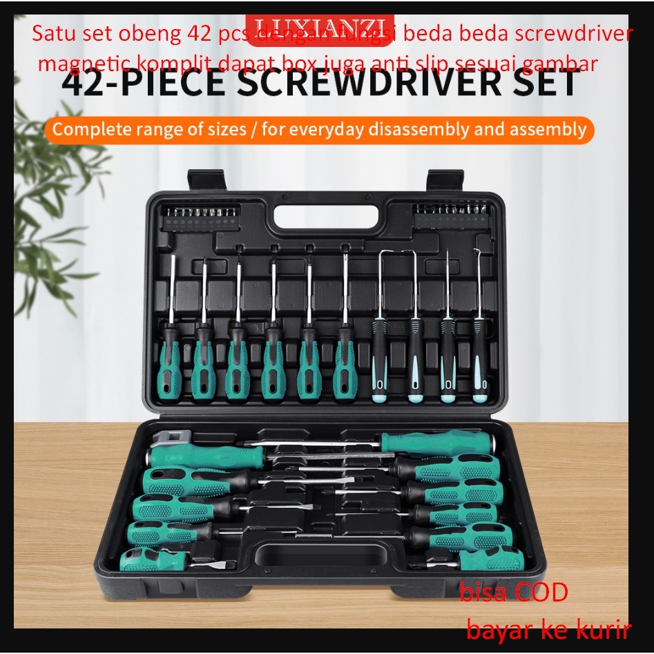 Jual Satu set obeng 42 pcs dengan fungsi beda beda screwdriver magnetic ...