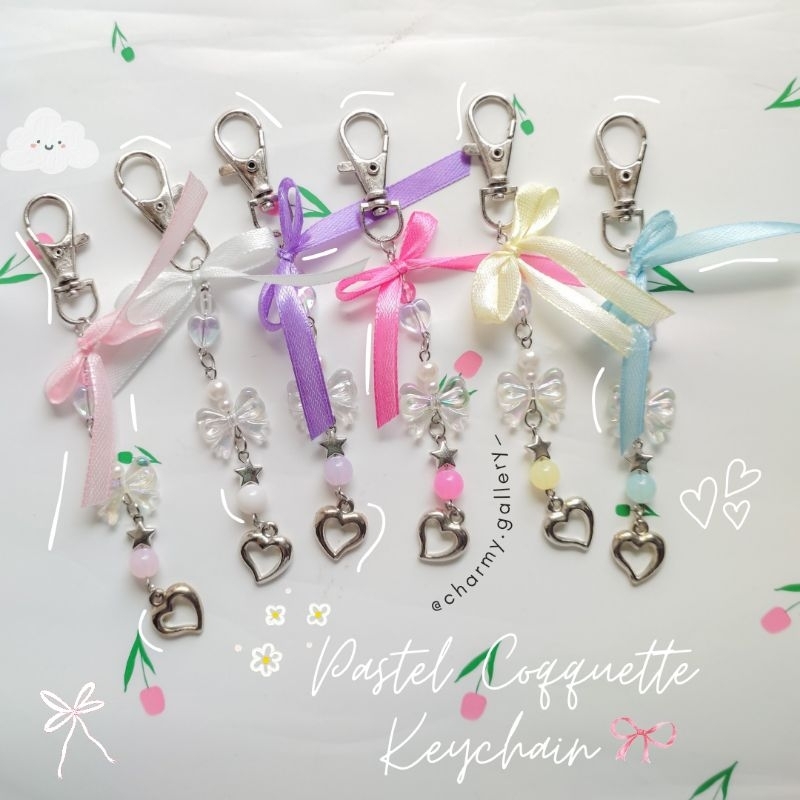 Jual Pastel Coqquette Keychain - Charmy Gallery, keychain, aesthetic ...