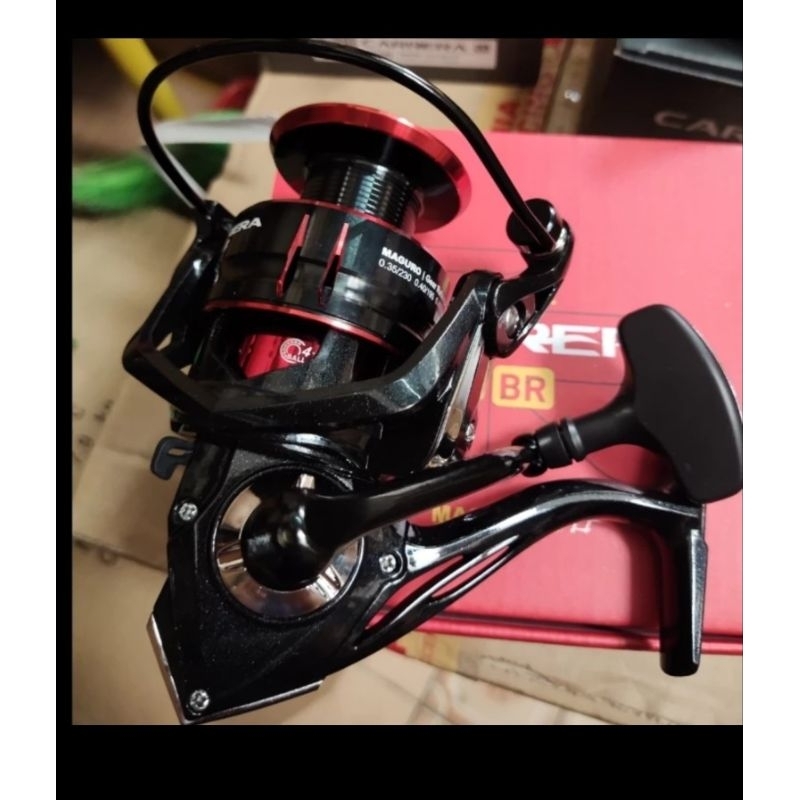 Jual reel maguro carrera power handel type br warna black red | Shopee Indonesia