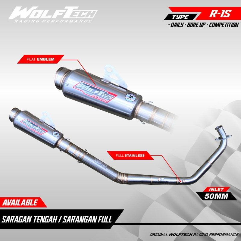 Jual Knalpot Fullsystem Yamaha R15 v1 v2 dan v3 knalpot r15 by Wolf ...