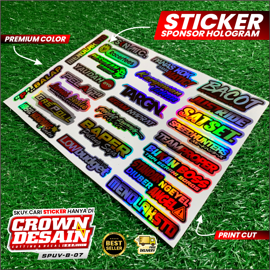 Jual (COD) Stiker Sponsor Cutting Racing Isi 25pcs Stiker Pack Sponsor ...