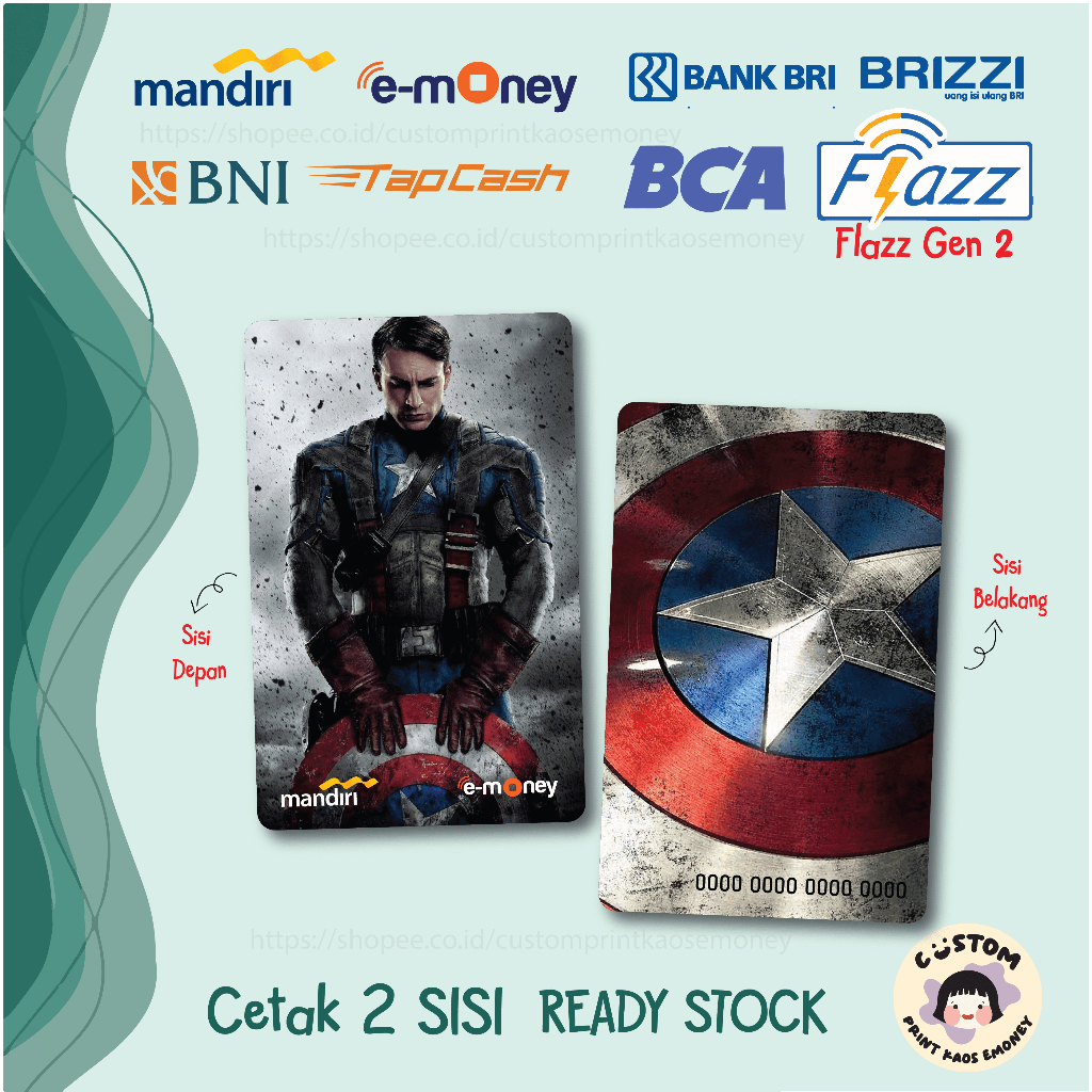 Jual KARTU E MONEY E TOLL SUPERHERO CAPTAIN AMERICA MARVEL AVENGERS ...