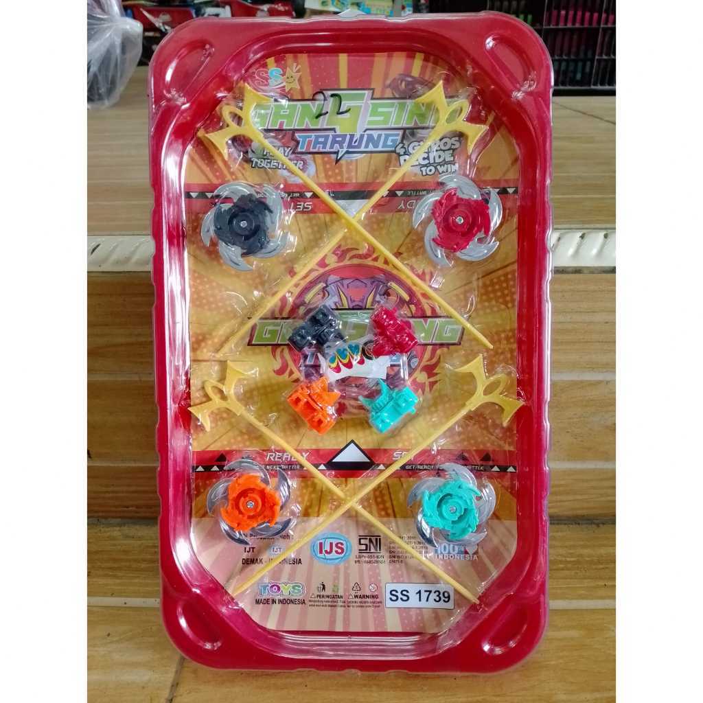 Jual Mainan Anak Gangsing 4pc dan Arena Tarung Gasing SET | Shopee Indonesia