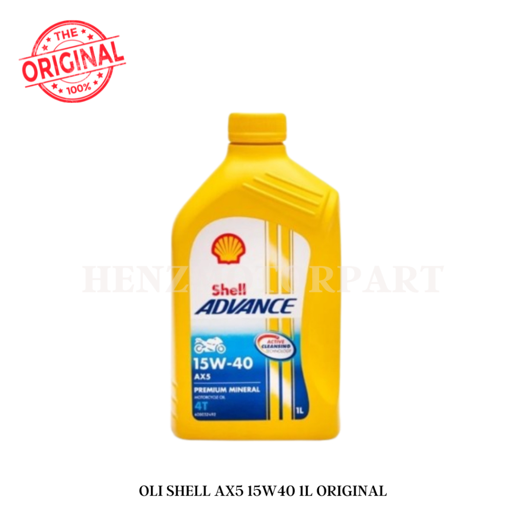 Jual OLI SHELL ADVANCE AX5 15W40 PREMIUM MINERAL 1L ASLI / ORIGINAL 100 ...