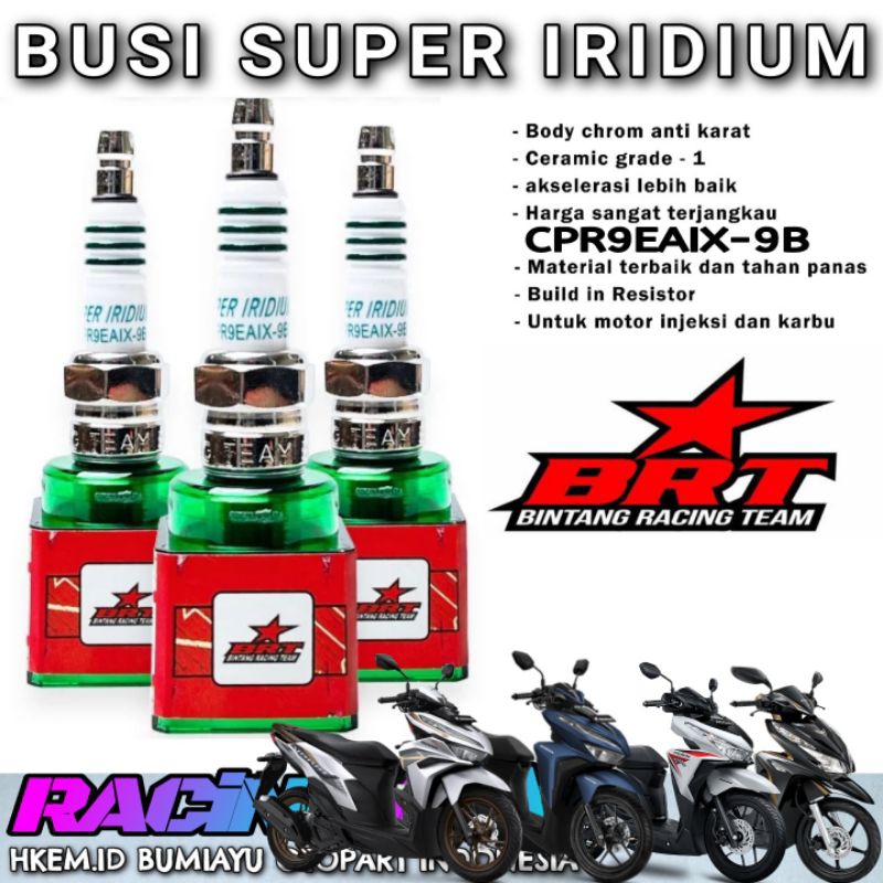Jual Busi Racing Iridium BRT Vario 125 150 Led K35 BeAT CPR9EAIX-9B Scoopy Vario 110 Pcx ADV 125 ...
