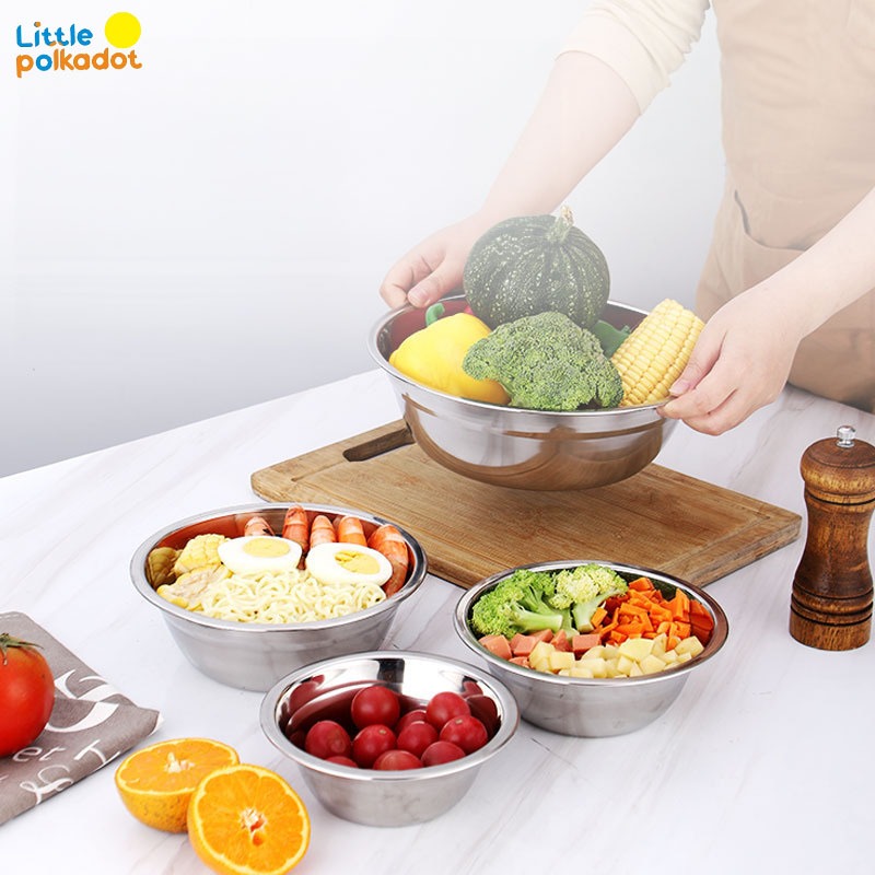 Jual 【Littlepolkadot】Baskom Lipat Baskom Stainless 304 Baskom Makan ...