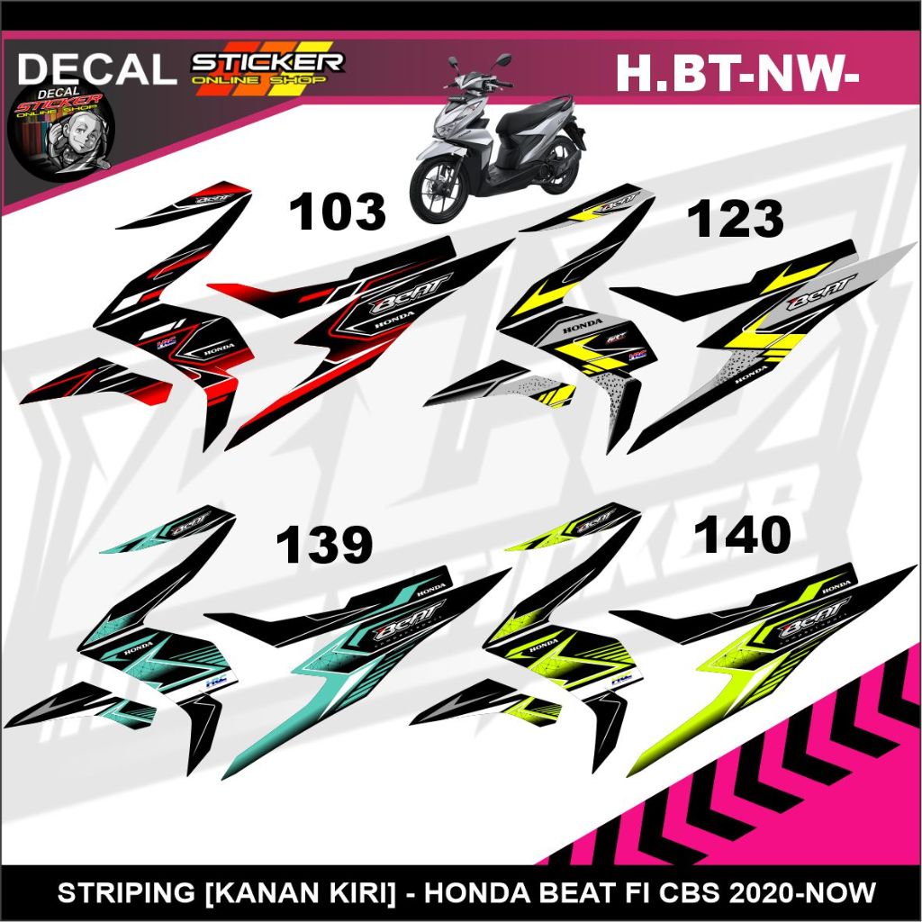 Jual STICKER MOTOR STRIPING HONDA BEAT NEW 2020 2021 2022 gen5 FI CBS ...