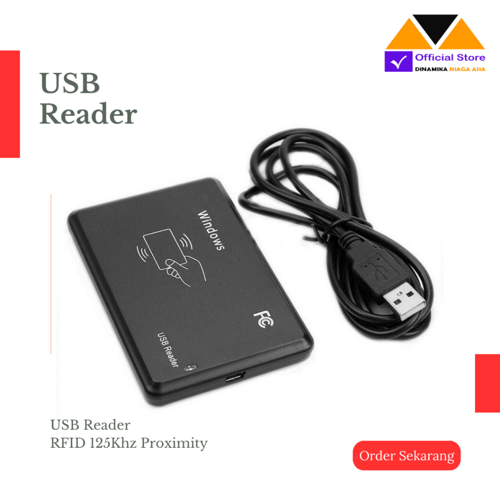 Jual RFID Reader 125 Khz Proximity Card / USB Reader RFID 125 KHz ...